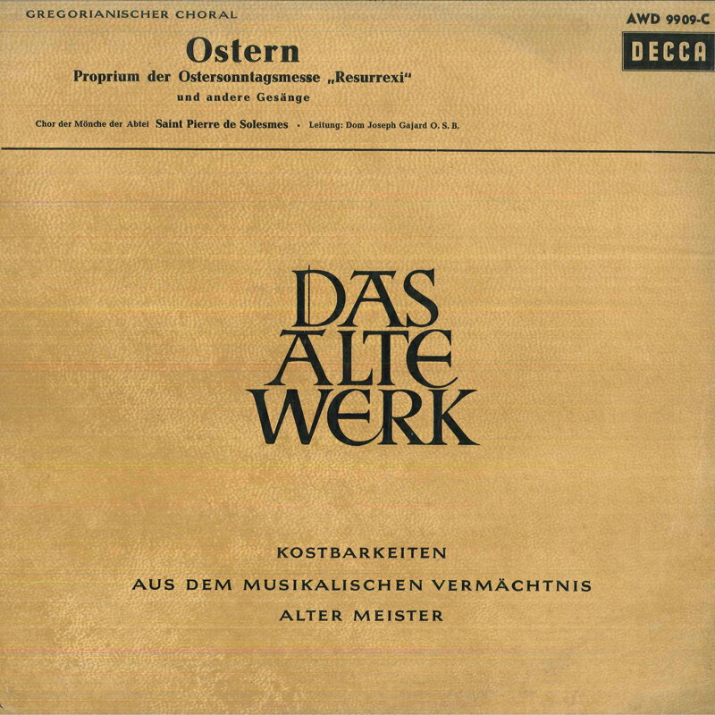 ・アーティスト ドン・ジョセフ・ガジャール, サン・ピエール・ド・ソレーム・ベネディクト会修道院合唱団 ・タイトル 復活祭 / 復活祭ミサ典礼書 ・レーベル・型番 DECCA AWD9909C ・フォーマット LPレコード ・コンディション...