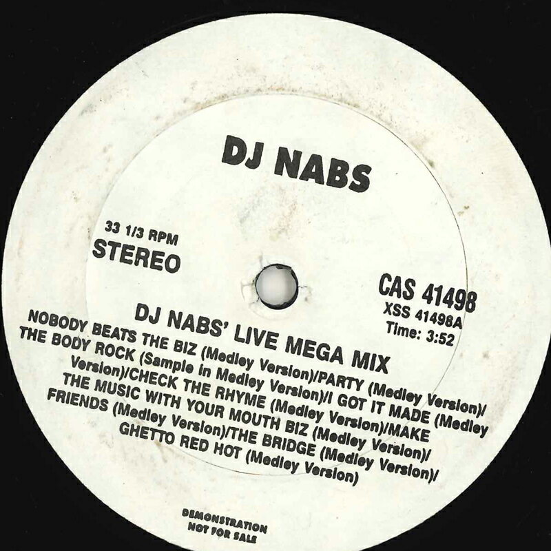 ・アーティスト Dj Nabs ・タイトル Dj Nabs' Live Mega Mix ・レーベル・型番 COLUMBIA CAS41498PROMO ・フォーマット 12インチレコード ・コンディション(盤) 可 (VG) ・コンディシ...