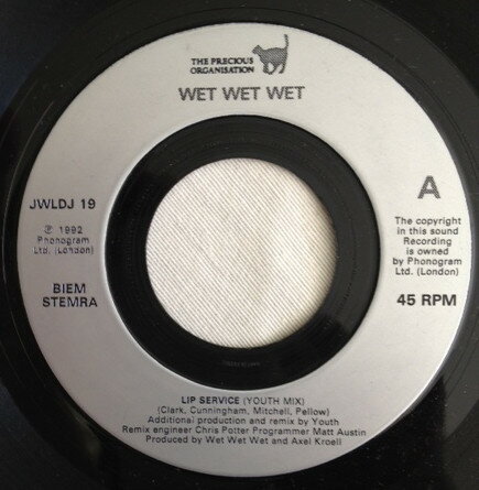 ・アーティスト Wet Wet Wet ・タイトル Lip Service ・レーベル・型番 THE PRECIOUS ORGANISATION JWLDJ19 ・フォーマット 7インチレコード ・コンディション(盤) 良い (VG+) ・...