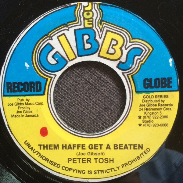 ・アーティスト Peter Tosh ・タイトル Them Haffe Get A Beaten ・レーベル・型番 Joe Gibbs Record Globe NONE ・フォーマット 7インチレコード ・コンディション(盤) 良い (V...
