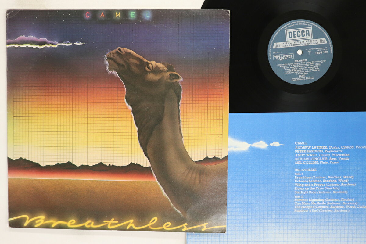 ・アーティスト Camel ・タイトル Breathless ・レーベル・型番 DECCA TXSR132 ・フォーマット LPレコード ・コンディション(盤) 良い (VG+) ・コンディション(ジャケット) 良い (VG+) ・コンディ...