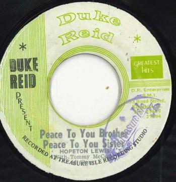 ・アーティスト Hopeton Lewis With Tommy McCook Allstars / Tommy McCook Allstars ・タイトル Peace To You Brother Peace To You Sister ...