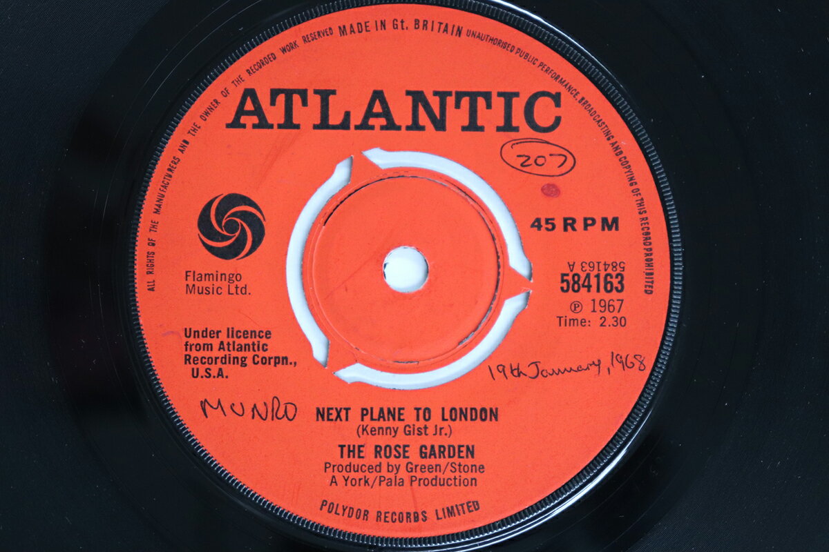 ・アーティスト Rose Garden ・タイトル Next Plane To London ・レーベル・型番 ATLANTIC 584163 ・フォーマット 7インチレコード ・コンディション(盤) 良い (VG+) ・コンディション(ジ...