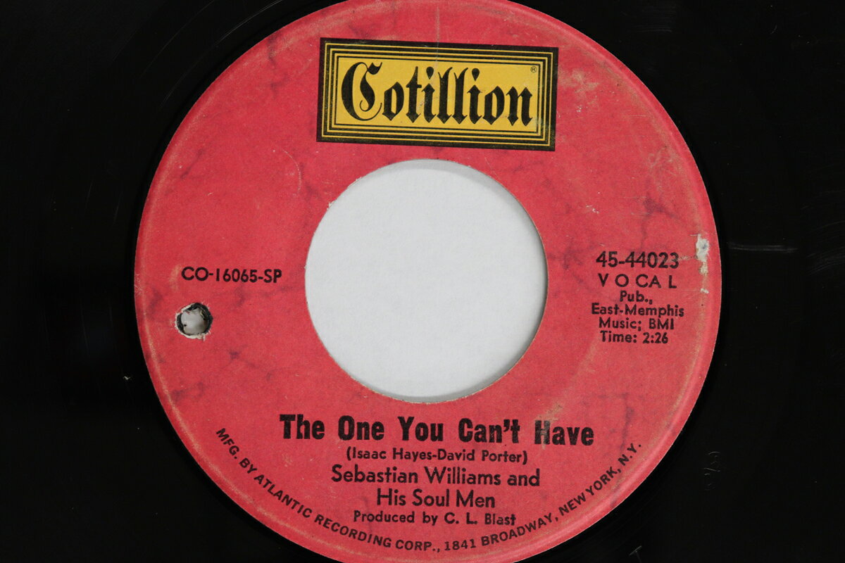 ・アーティスト Sebastian Williams & His Soul Men ・タイトル One You Can't Have / Shucks ・レーベル・型番 COTILLION 4544023 ・フォーマット 7インチレコード ...