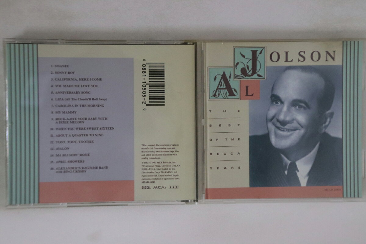 ・アーティスト Al Jolson ・タイトル Best Of The Decca Years ・レーベル・型番 DECCA MCAD10505 ・フォーマット CD ・コンディション(盤) 良い (VG+) ・コンディション(ジャケット)...
