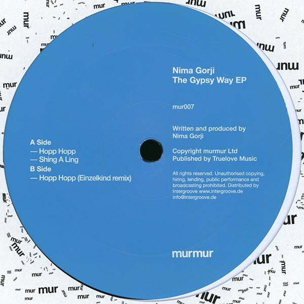 ・アーティスト Nima Gorji ・タイトル Gypsy Way EP ・レーベル・型番 Murmur Records MUR007 ・フォーマット 12インチレコード ・コンディション(盤) 良い (VG+) ・コンディション(ジャケ...