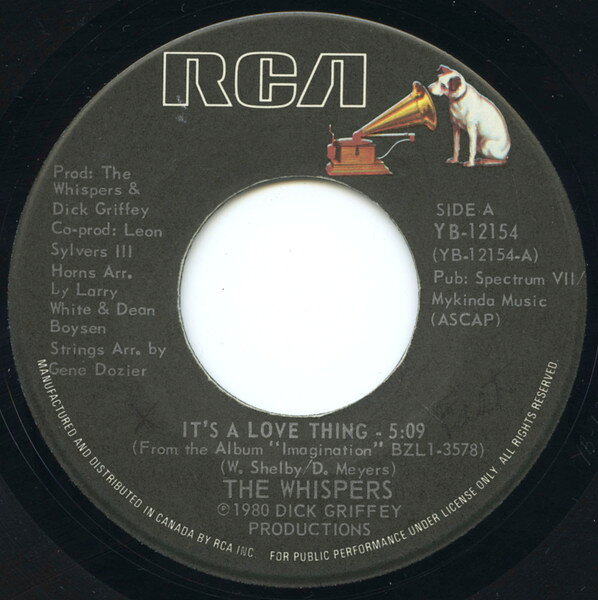 ・アーティスト Whispers ・タイトル It's A Love Thing / Girl I Need You ・レーベル・型番 RCA YB12154 ・フォーマット 7インチレコード ・コンディション(盤) 良い (VG+) ・コ...