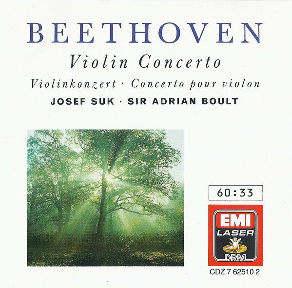 ・アーティスト Beethoven, Suk; Marriner ・タイトル Violin Concerto in D ・レーベル・型番 EMI Laser CDZ7625102 ・フォーマット CD ・コンディション(盤) 良い (VG+...