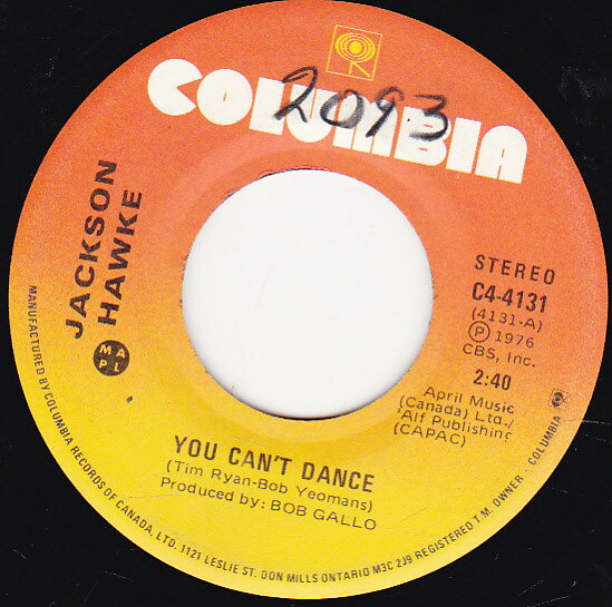 ・アーティスト Jackson Hawke ・タイトル You Can't Dance ・レーベル・型番 Columbia C44131 ・フォーマット 7インチレコード ・コンディション(盤) 良い (VG+) ・コンディション(ジャケッ...