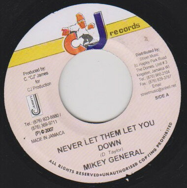・アーティスト Mikey General ・タイトル Never Let Them Let You Down ・レーベル・型番 CJ Records NONE ・フォーマット 7インチレコード ・コンディション(盤) 良い (VG+) ・...