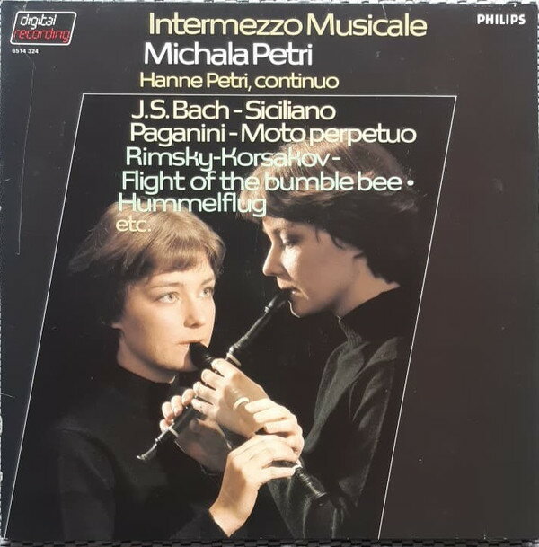 ・アーティスト Michala Petri , Hanne Petri ・タイトル Intermezzo Musicale ・レーベル・型番 Philips 6514324 ・フォーマット LPレコード ・コンディション(盤) 非常に良い(...
