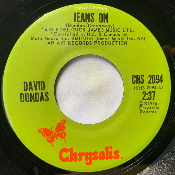 ・アーティスト David Dundas ・タイトル Jeans On ・レーベル・型番 Chrysalis CHS2094 ・フォーマット 7インチレコード ・コンディション(盤) 良い (VG+) ・コンディション(ジャケット) プレイ...