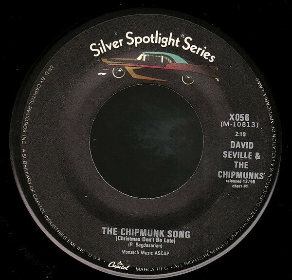 ・アーティスト David Seville & The Chipmunks ・タイトル Chipmunk Song / Ragtime Cowboy Joe ・レーベル・型番 CAPITOL X056 ・フォーマット 7インチレコード ・コ...