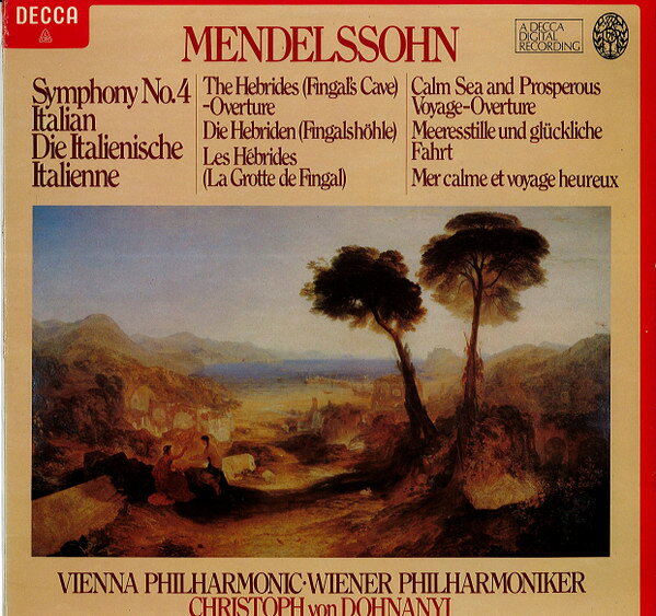 ・アーティスト Christoph von Dohnanyi ・タイトル Mendelssohn, Symphony No. 4 Italian / The Hebrides (Fingal's Cave) - Overture / Cal...