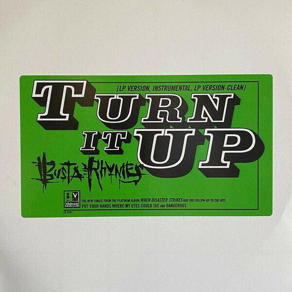 ・アーティスト Busta Rhymes ・タイトル Turn It Up ・レーベル・型番 Elektra ED6065 ・フォーマット 12インチレコード ・コンディション(盤) 良い (VG+) ・コンディション(ジャケット) プレイ...