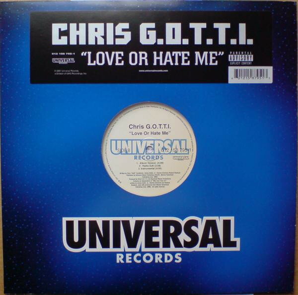 ・アーティスト Chris G.O.T.T.I. ・タイトル Love Or Hate Me ・レーベル・型番 Universal Records 0121587951 ・フォーマット 12インチレコード ・コンディション(盤) 良い (V...
