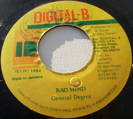 ・アーティスト General Degree ・タイトル Bad Mind ・レーベル・型番 Digital-B NONE ・フォーマット 7インチレコード ・コンディション(盤) 可 (VG) ・コンディション(ジャケット) ・コンディシ...