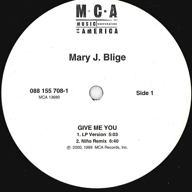 ・アーティスト Mary J Blige ・タイトル Give Me You / Let No Man Put Asunder ・レーベル・型番 MCA 0881557081 ・フォーマット 12インチレコード ・コンディション(盤) 良い...