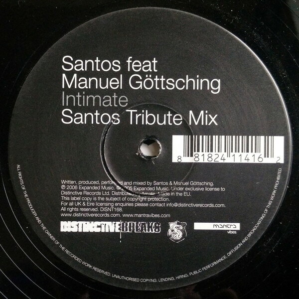 ・アーティスト Santos feat Manuel G?ttsching ・タイトル Intimate ・レーベル・型番 Distinct'ive Records DISNT168 ・フォーマット 12インチレコード ・コンディション(盤...