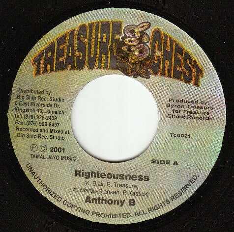 ・アーティスト Anthony B ・タイトル Righteousness ・レーベル・型番 Treasure Chest TC0021 ・フォーマット 7インチレコード ・コンディション(盤) 良い (VG+) ・コンディション(ジャケッ...