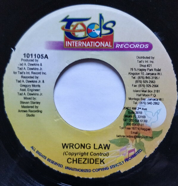 ・アーティスト Chezidek ・タイトル Wrong Law ・レーベル・型番 Tad's Record 101105 ・フォーマット 7インチレコード ・コンディション(盤) 良い (VG+) ・コンディション(ジャケット) ・コンデ...