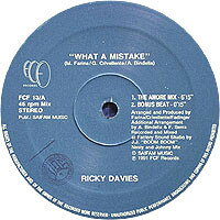 ・アーティスト Ricky Davies ・タイトル What A Mistake ・レーベル・型番 FCF Records FCF13 ・フォーマット 12インチレコード ・コンディション(盤) ほぼ新品 (M-) ・コンディション(ジャ...