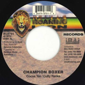 ・アーティスト Cocoa Tea / Cutty Ranks ・タイトル Champion Boxer ・レーベル・型番 Roaring Lion Records RL8701 ・フォーマット 7インチレコード ・コンディション(盤) 非...