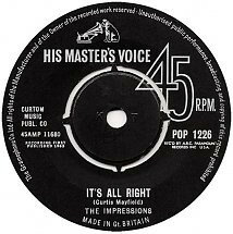 ・アーティスト Impressions ・タイトル It's All Right ・レーベル・型番 His Master's Voice POP1226 ・フォーマット 7インチレコード ・コンディション(盤) 良い (VG+) ・コンディ...