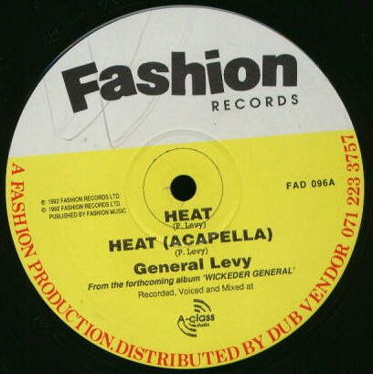 ・アーティスト General Levy ・タイトル Heat ・レーベル・型番 Fashion Records FAD096 ・フォーマット 12インチレコード ・コンディション(盤) 可 (VG) ・コンディション(ジャケット) プレイ...
