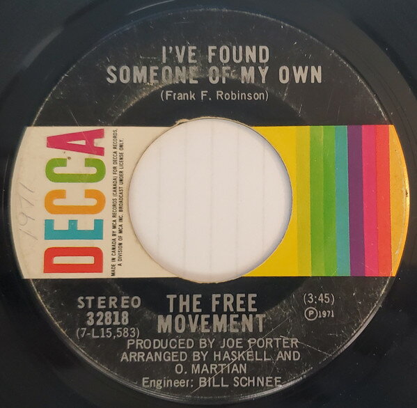 ・アーティスト Free Movement ・タイトル I've Found Someone Of My Own ・レーベル・型番 DECCA 32818 ・フォーマット 7インチレコード ・コンディション(盤) 良い (VG+) ・コンデ...