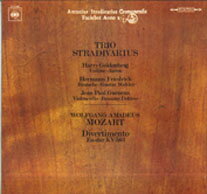 ・アーティスト Trio Stradivarius, Wolfgang Amadeus Mozart ・タイトル Divertimento Es-dur Kv 563 ・レーベル・型番 CBS S71029 ・フォーマット LPレコード ・...