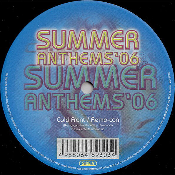 ・アーティスト DJ Remo-con / System F ・タイトル Velfarre Cyber Trance Summer Anthems '06 ・レーベル・型番 avex trax VEJT89303 ・フォーマット 12インチ...