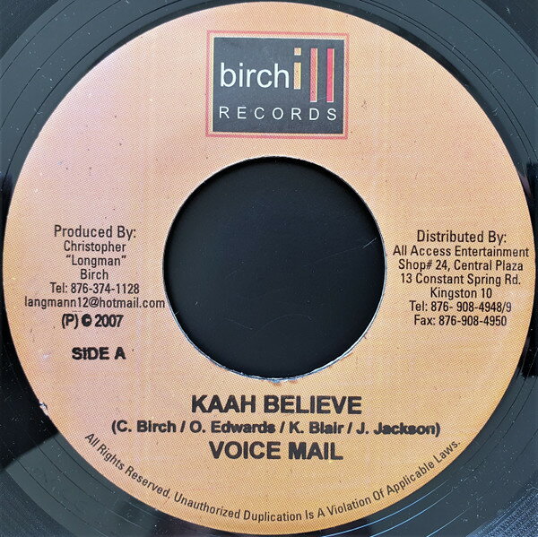 ・アーティスト Voicemail ・タイトル Kaah Believe ・レーベル・型番 Birchill Records NONE ・フォーマット 7インチレコード ・コンディション(盤) 良い (VG+) ・コンディション(ジャケット...