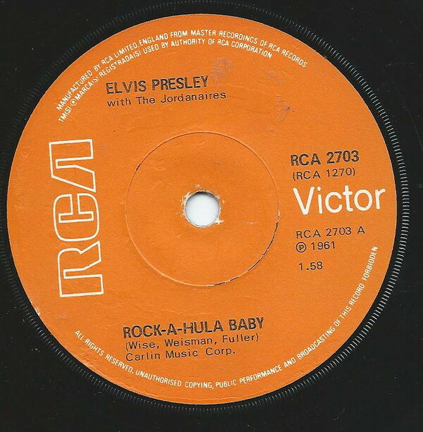 ・アーティスト Elvis Presley, The Jordanaires ・タイトル Rock-A-Hula Baby ・レーベル・型番 RCA Victor RCA1270 ・フォーマット 7インチレコード ・コンディション(盤) 良...