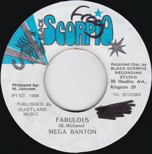 ・アーティスト Mega Banton ・タイトル Fabulous ・レーベル・型番 Black Scorpio NONE ・フォーマット 7インチレコード ・コンディション(盤) 良い (VG+) ・コンディション(ジャケット) ・コン...