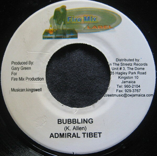 ・アーティスト Admiral Tibet / Christopher ・タイトル Bubbling / More Loving ・レーベル・型番 Fire Mix Label NONE ・フォーマット 7インチレコード ・コンディション(...