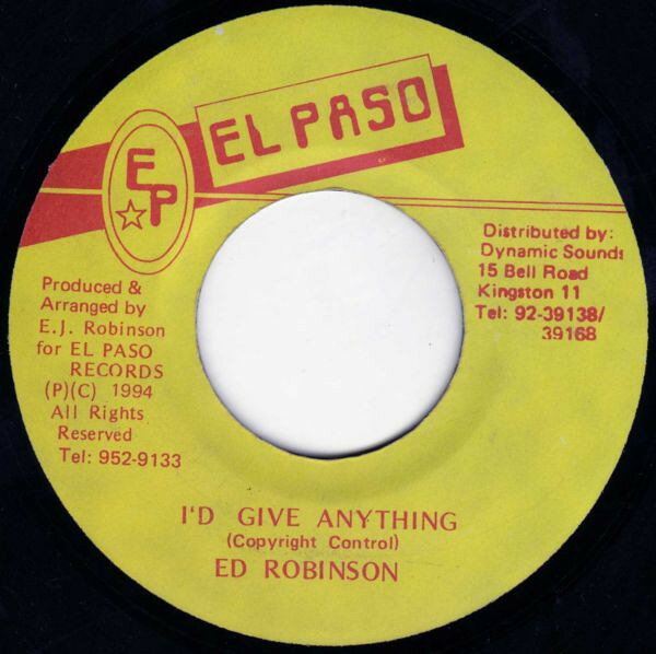 ・アーティスト Ed Robinson ・タイトル I'd Give Anything ・レーベル・型番 El Paso (2) NONE ・フォーマット 7インチレコード ・コンディション(盤) 良い (VG+) ・コンディション(ジャケ...