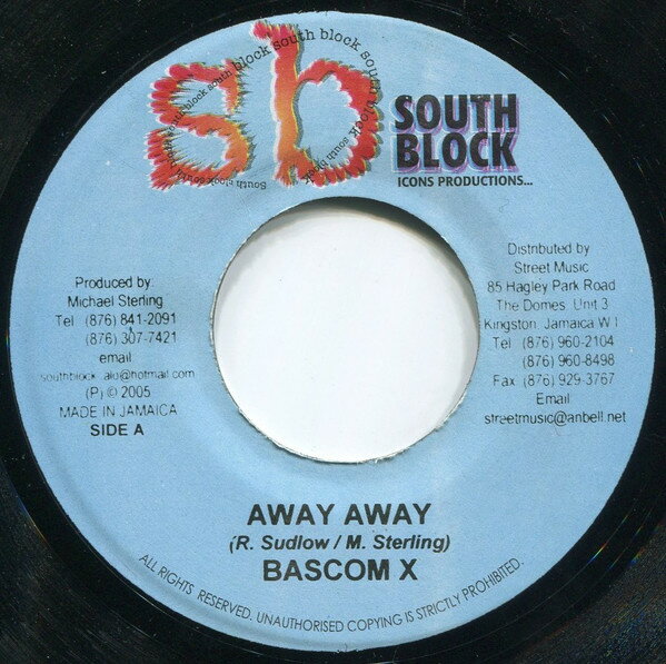 ・アーティスト Bascom X / Norrisman ・タイトル Away Away / All Is Vanity ・レーベル・型番 South Block NONE ・フォーマット 7インチレコード ・コンディション(盤) 良い (...