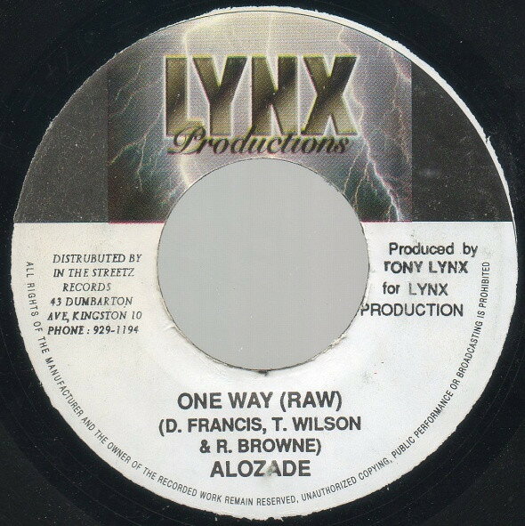 ・アーティスト Alozade ・タイトル One Way ・レーベル・型番 Lynx Productions NONE ・フォーマット 7インチレコード ・コンディション(盤) 良い (VG+) ・コンディション(ジャケット) ・コンディ...