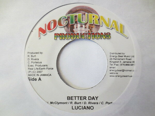 ・アーティスト Luciano / Proverbs & Mobbsta ・タイトル Better Day / Give Thanks ・レーベル・型番 Nocturnal Productions (2) NONE ・フォーマット 7インチ...