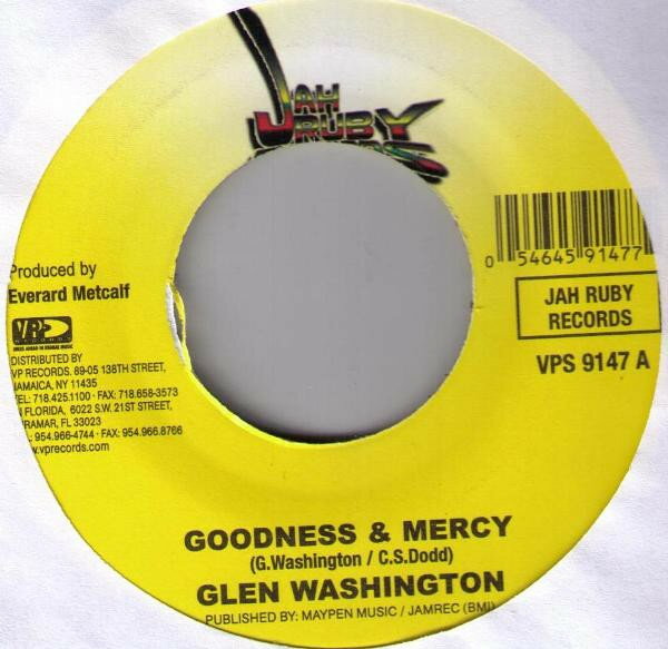 ・アーティスト Glen Washington ・タイトル Goodness & Mercy ・レーベル・型番 Jah Ruby Records, VP Records VPS9147 ・フォーマット 7インチレコード ・コンディション(盤...