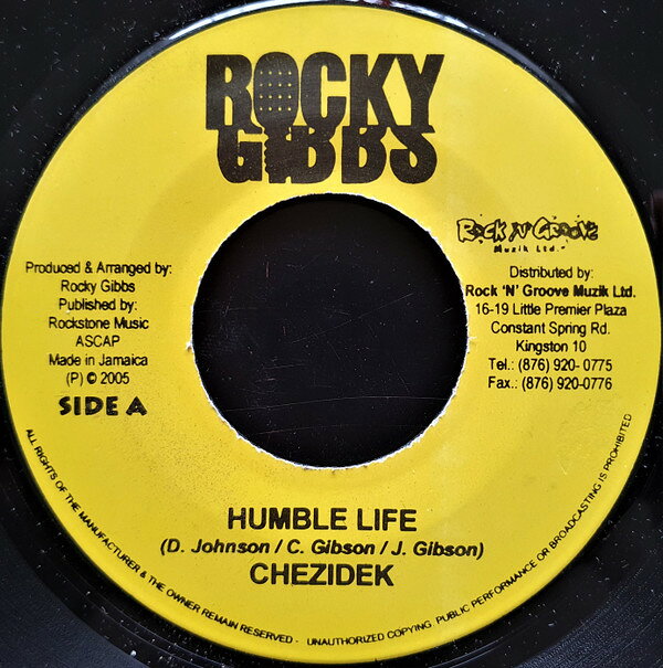 ・アーティスト Chezidek / Admiral Tibet ・タイトル Humble Life / Chatty Mouth People ・レーベル・型番 Rocky Gibbs NONE ・フォーマット 7インチレコード ・コンデ...