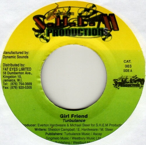 ・アーティスト Turbulence ・タイトル Girl Friend ・レーベル・型番 S.H.E.M Productions NONE ・フォーマット 7インチレコード ・コンディション(盤) 良い (VG+) ・コンディション(ジャ...