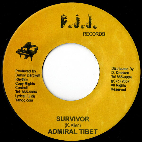 ・アーティスト Admiral Tibet ・タイトル Survivor ・レーベル・型番 F.J.J. Records NONE ・フォーマット 7インチレコード ・コンディション(盤) 良い (VG+) ・コンディション(ジャケット) ...
