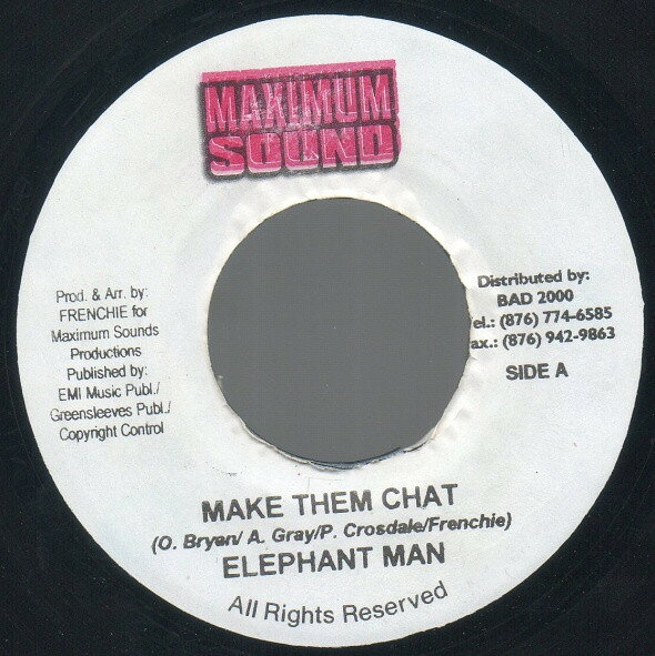 ・アーティスト Elephant Man ・タイトル Make Them Chat ・レーベル・型番 Maximum Sound NONE ・フォーマット 7インチレコード ・コンディション(盤) 良い (VG+) ・コンディション(ジャケ...