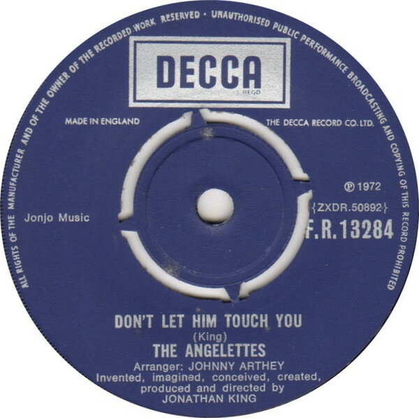 ・アーティスト Angelettes ・タイトル Don't Let Him Touch You ・レーベル・型番 Decca FR13284 ・フォーマット 7インチレコード ・コンディション(盤) 良い (VG+) ・コンディション(ジ...