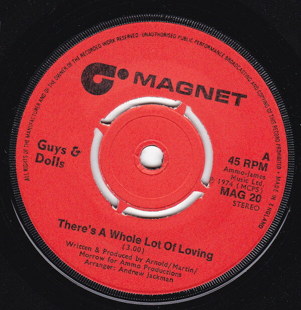 ・アーティスト Guys 'n Dolls ・タイトル There's A Whole Lot Of Loving ・レーベル・型番 Magnet MAG20 ・フォーマット 7インチレコード ・コンディション(盤) 非常に良い(EX) ・...