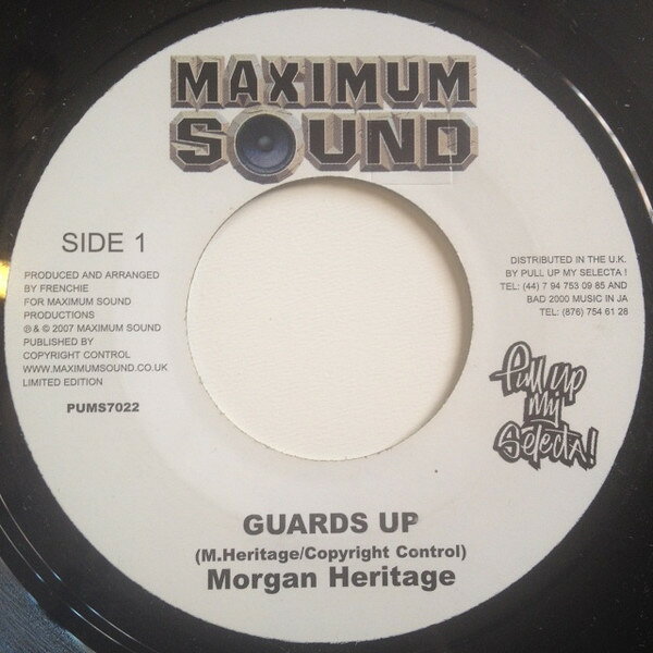 ・アーティスト Morgan Heritage ・タイトル Guards Up ・レーベル・型番 Maximum Sound PUMS7022 ・フォーマット 7インチレコード ・コンディション(盤) 良い (VG+) ・コンディション(ジ...