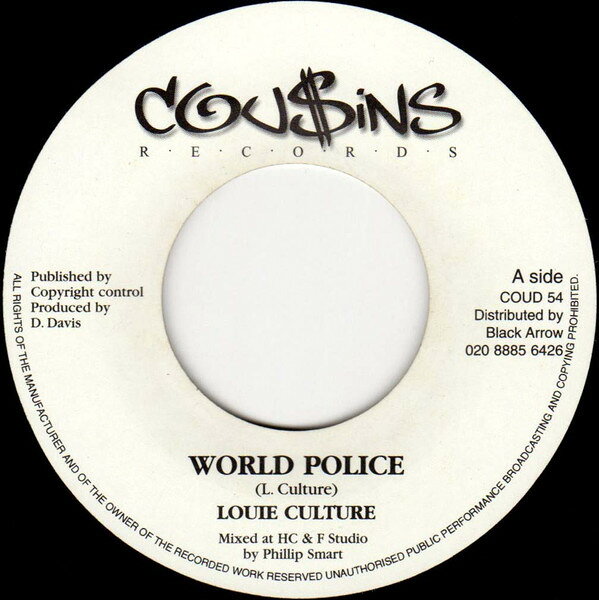・アーティスト Louie Culture ・タイトル World Police ・レーベル・型番 Cou$ins Records COUD54 ・フォーマット 7インチレコード ・コンディション(盤) 良い (VG+) ・コンディション(...