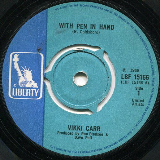・アーティスト Vikki Carr ・タイトル With Pen In Hand ・レーベル・型番 Liberty LBF15166 ・フォーマット 7インチレコード ・コンディション(盤) 良い (VG+) ・コンディション(ジャケット...